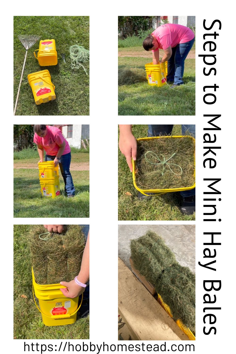 How to Make Mini Hay Bales from Lawn Grass Clippings - Hobby Homestead