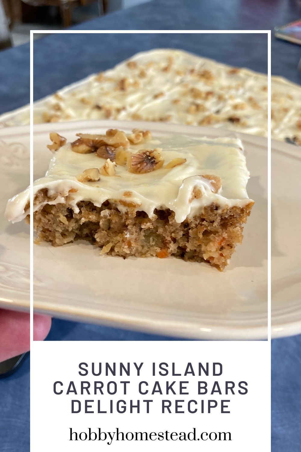 Sunny Island Carrot Cake Bars Delight Recipe - Hobby Homestead