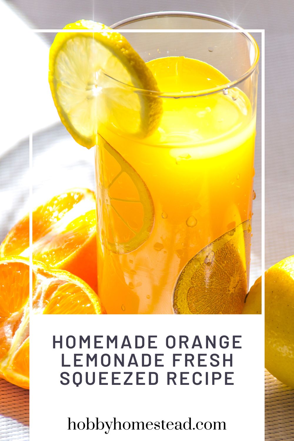 Homemade Orange Lemonade Fresh Squeezed Recipe - Hobby Homestead